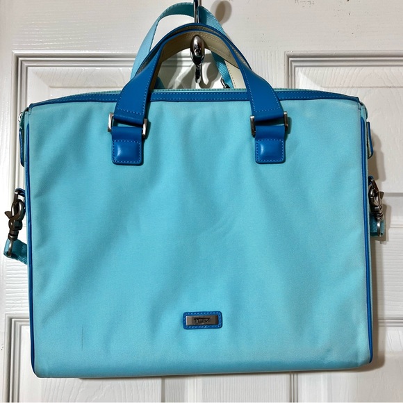 Tumi | Bags | Tumi Blue Padded Nylon Briefcase Laptop Tablet Crossbody ...